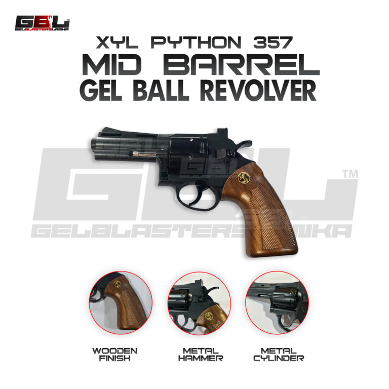 XYL Python 357 Mid Barrel Gel Ball Toy Revolver - Gel Blasters Lanka