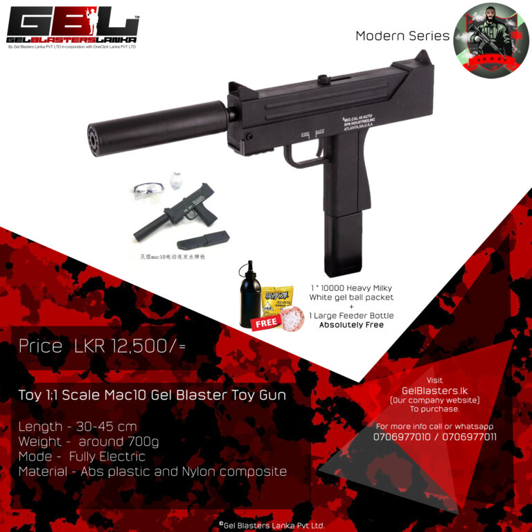 Mac 10 Gel Blaster Toy Gun (1:1 Scale) - Gel Blasters Lanka