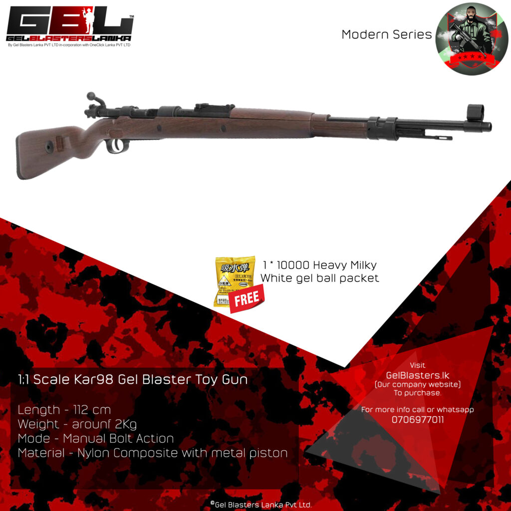 1:1 Scale Shell Ejecting Kar98 Gel Blaster - Gel Blasters Lanka