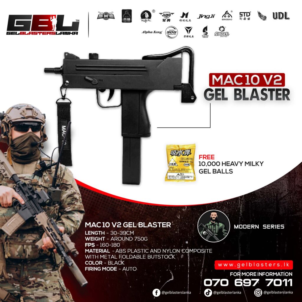 Mac 10 V2 Gel Blaster Toy Gun - Gel Blasters Lanka