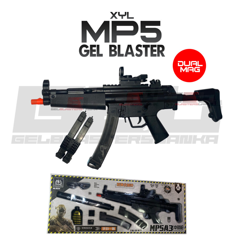 XYL MP5 Black Gel Blaster Dual Mag - Gel Blasters Lanka