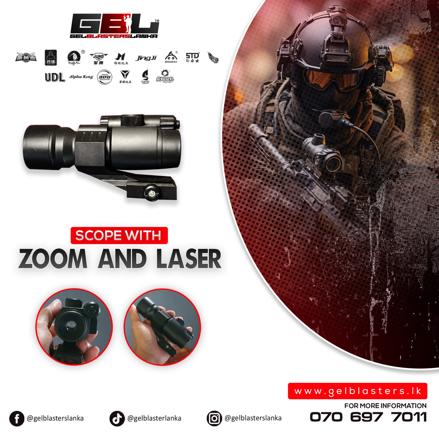 Scope with Laser - Gel Blasters Lanka
