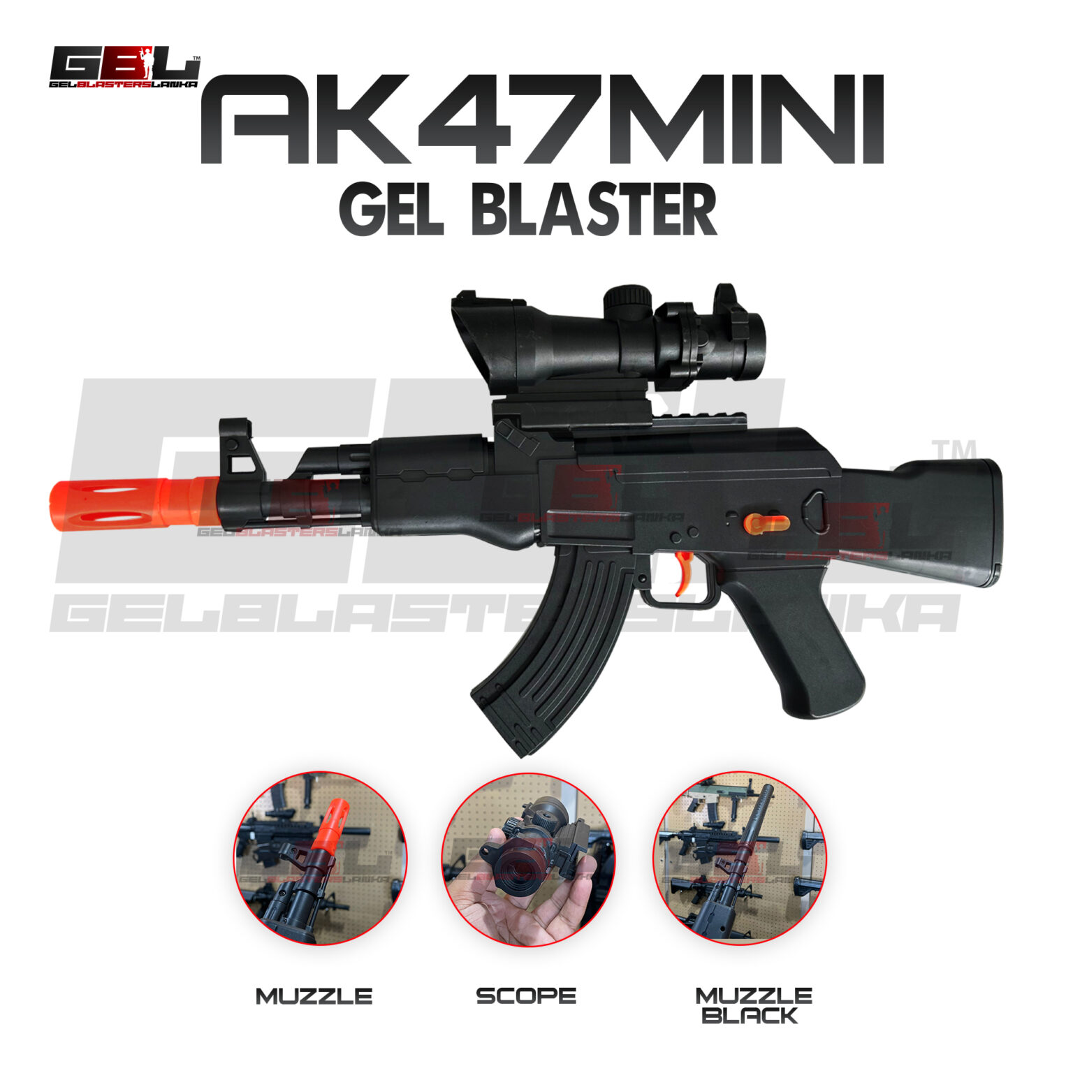 AK 47 Mini Gel Blaster - Gel Blasters Lanka