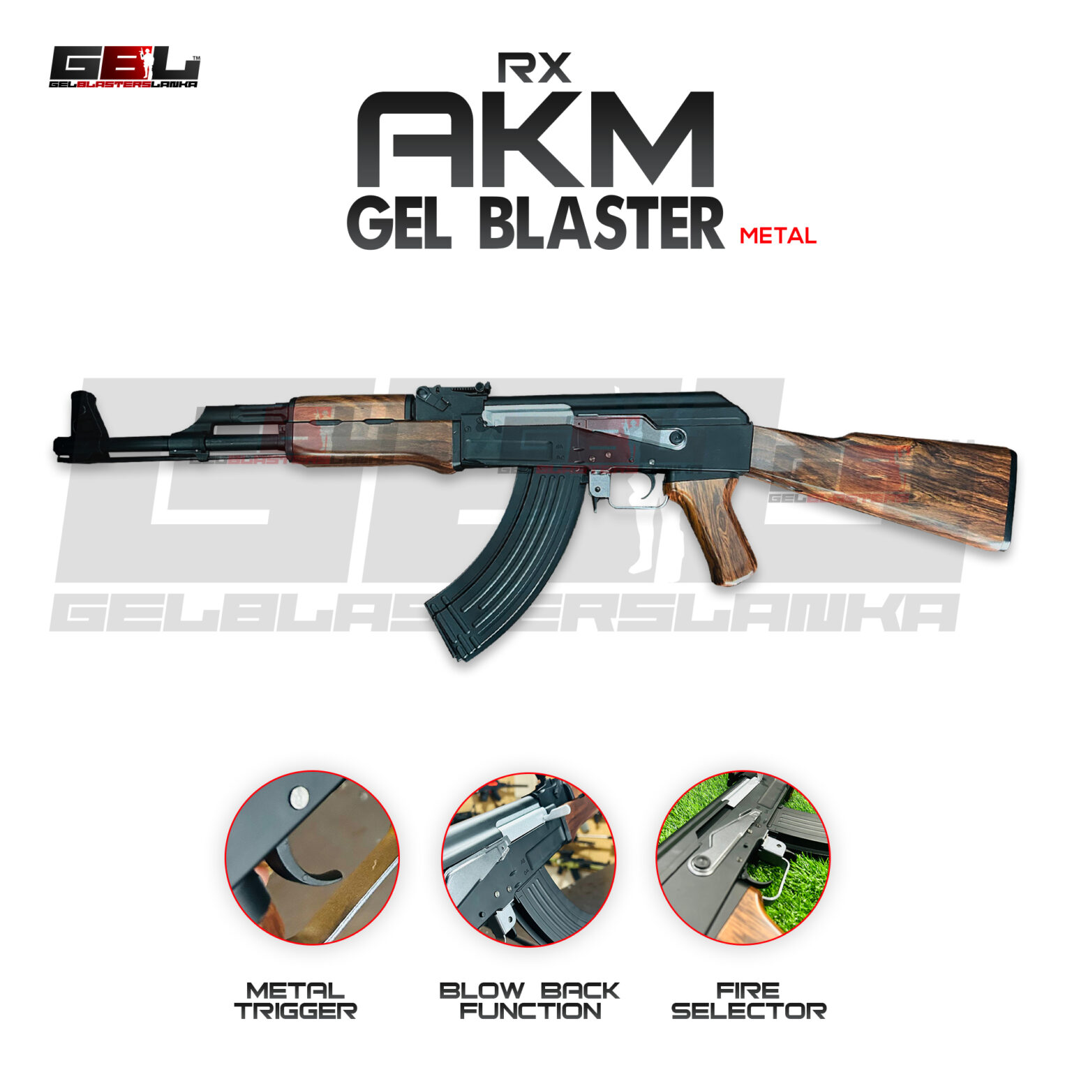 RX AKM Gel Blaster (Metal) - Gel Blasters Lanka