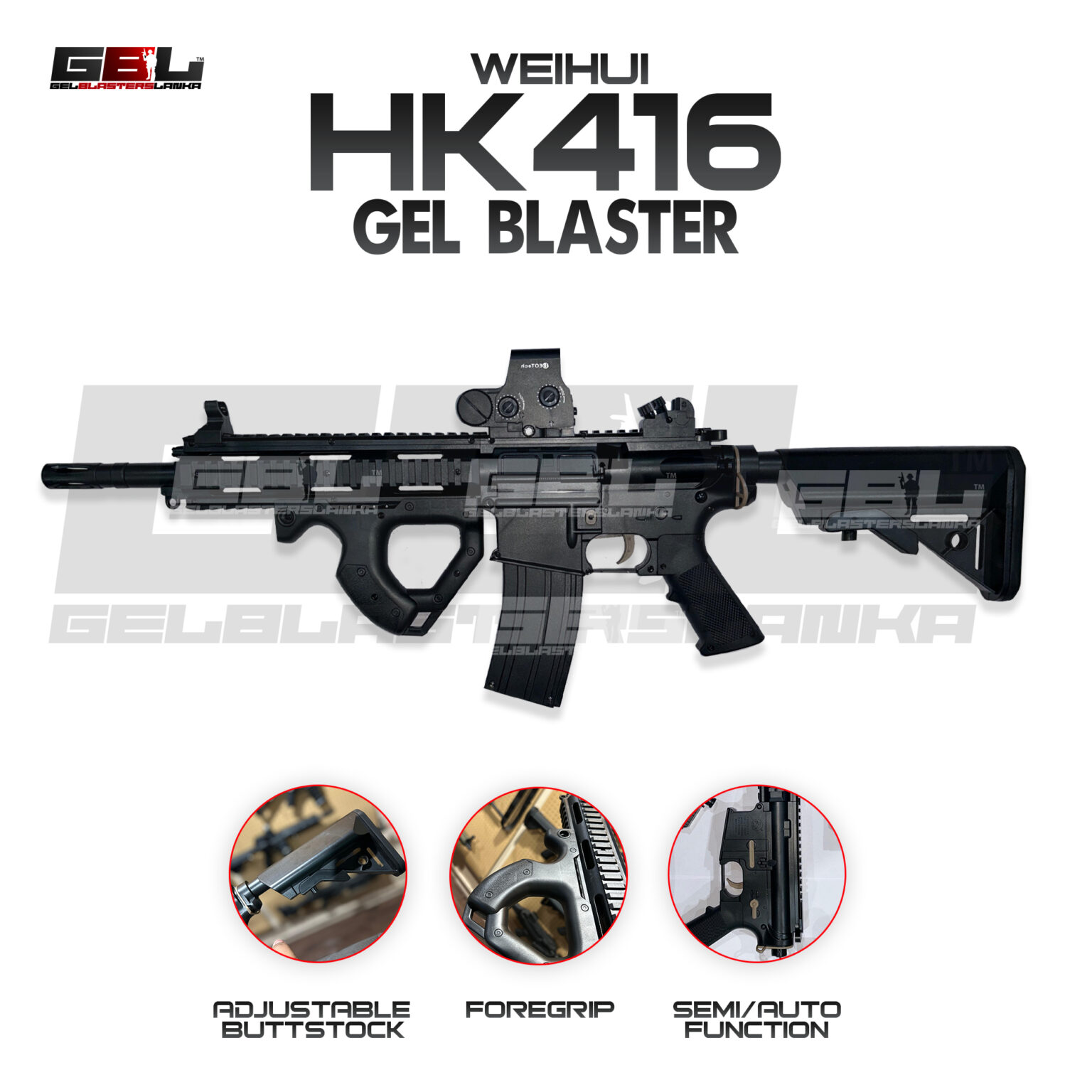 Wei Hui HK416 Gel Blaster - Gel Blasters Lanka
