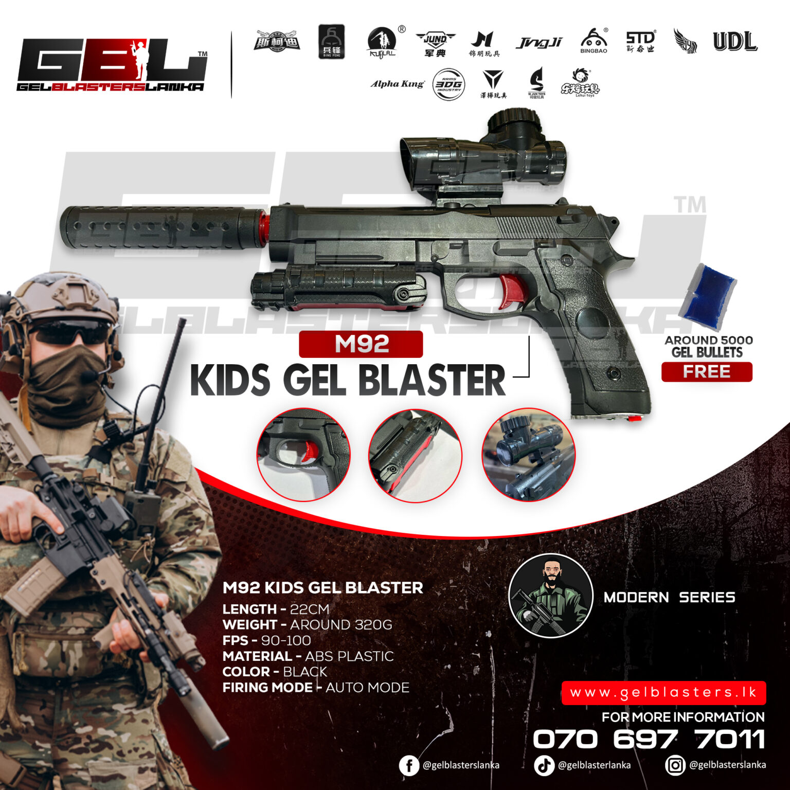 M92 Kids Gel Blaster - Gel Blasters Lanka