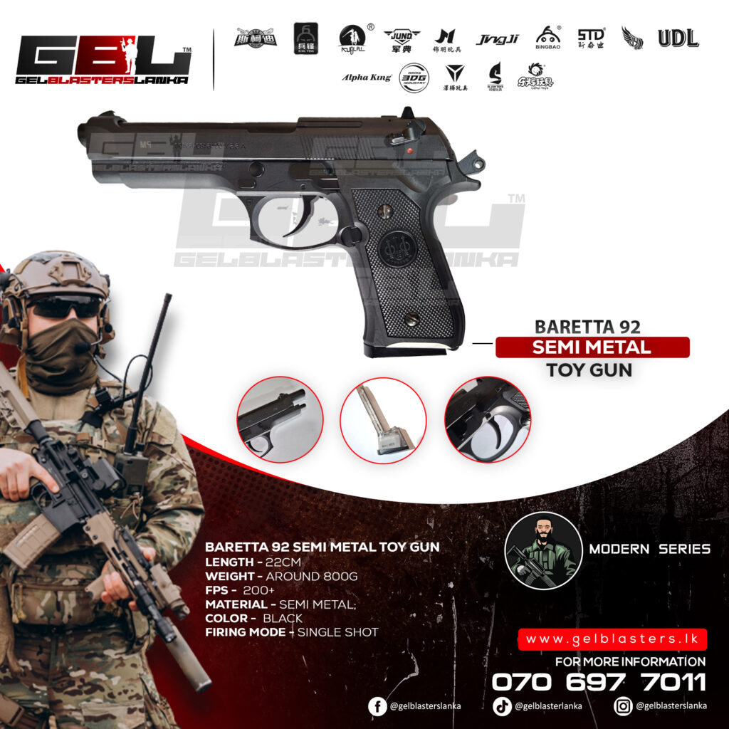 XY Beretta Semi Metal toy gun (1:1 Scale) - Gel Blasters Lanka
