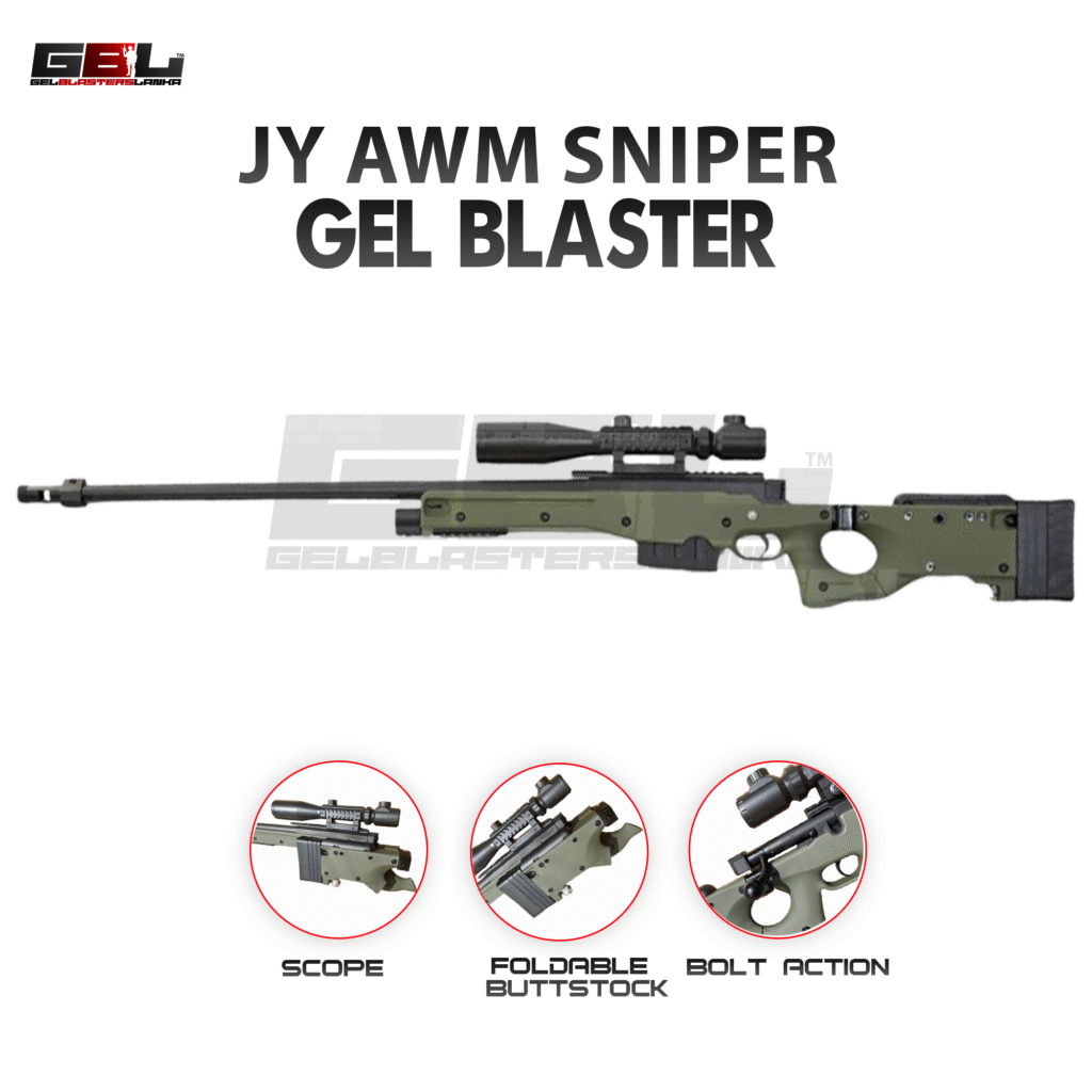 JY AWM Sniper Gel Blaster - Green color - Gel Blasters Lanka